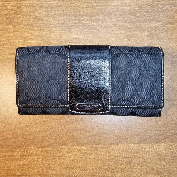 Coach | Bags | Coach Vintage Black Lavender Envelope Wallet | Poshmark
